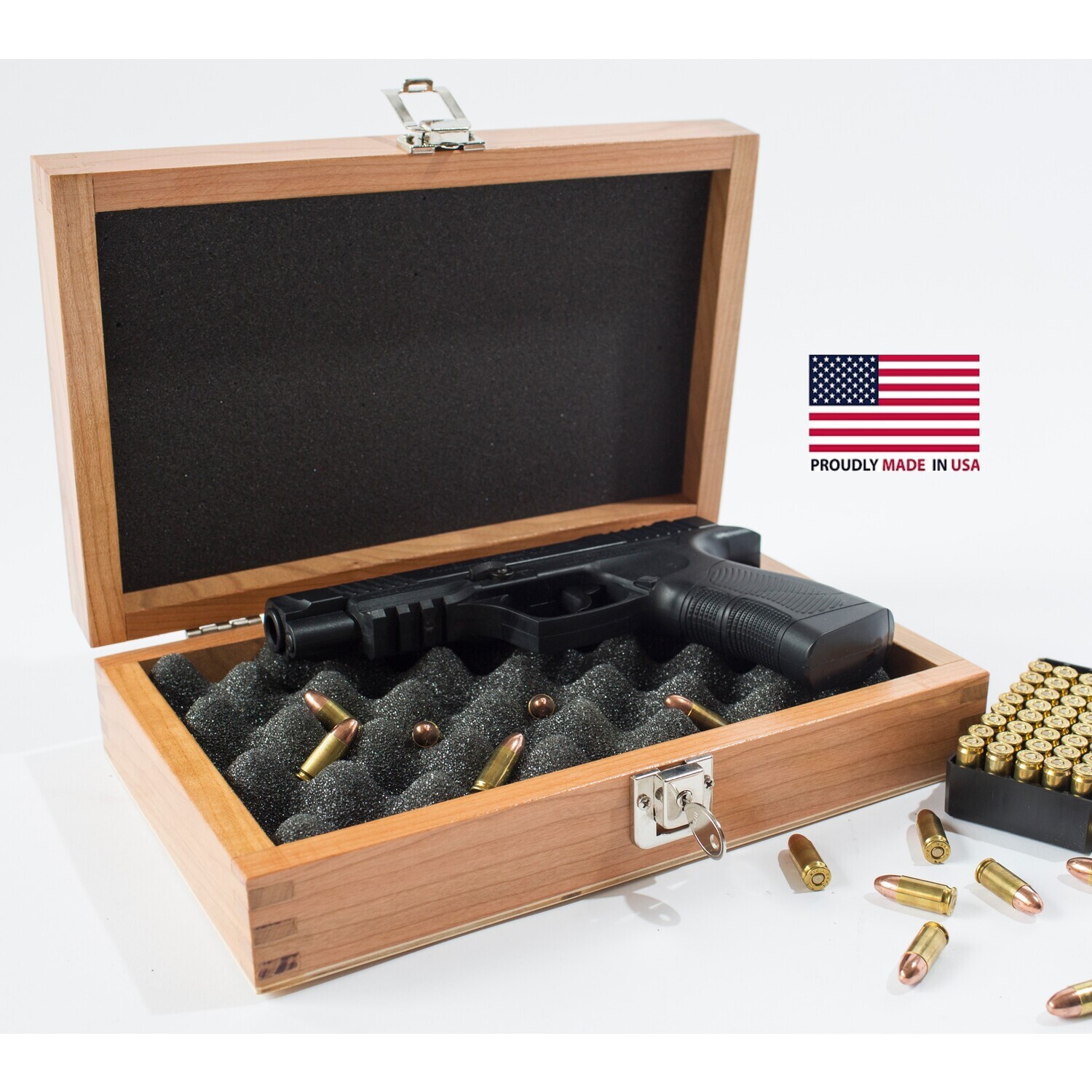 American Chest Corp. G1N Single Pistol Gun Chest Made In Usa Natural ...