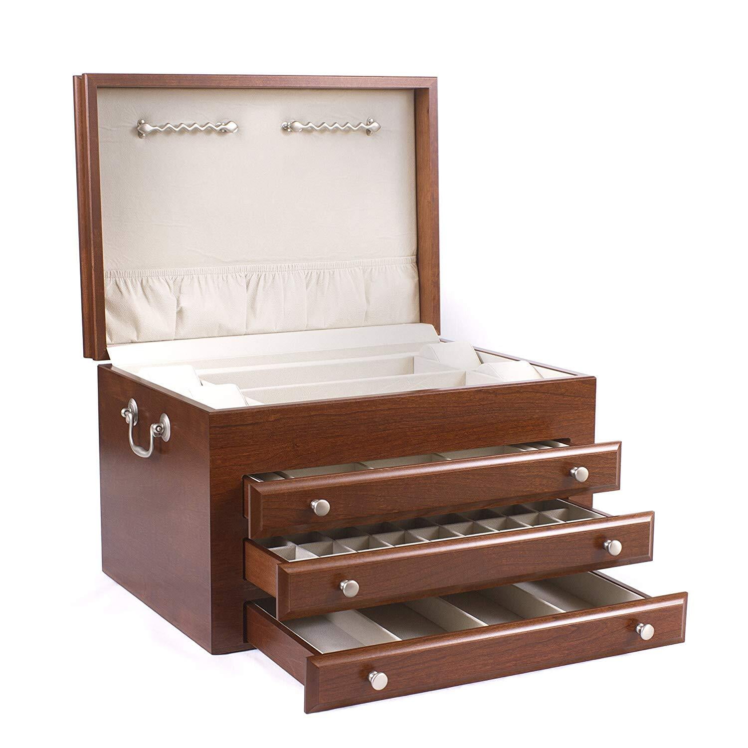 Majestic Jewel Chest, Solid American Cherry Hardwood with Heritage ...