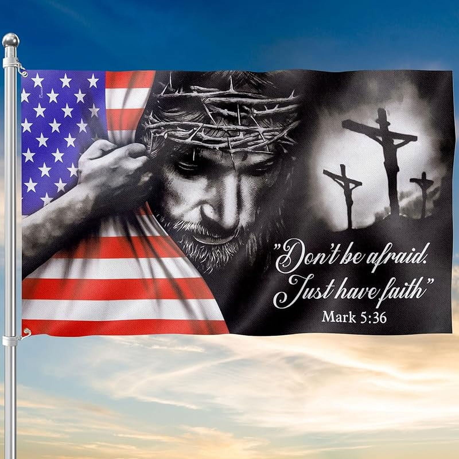 American Christian Cross Flag - Outdoor Decor Garden Flag - Heavy Duty ...