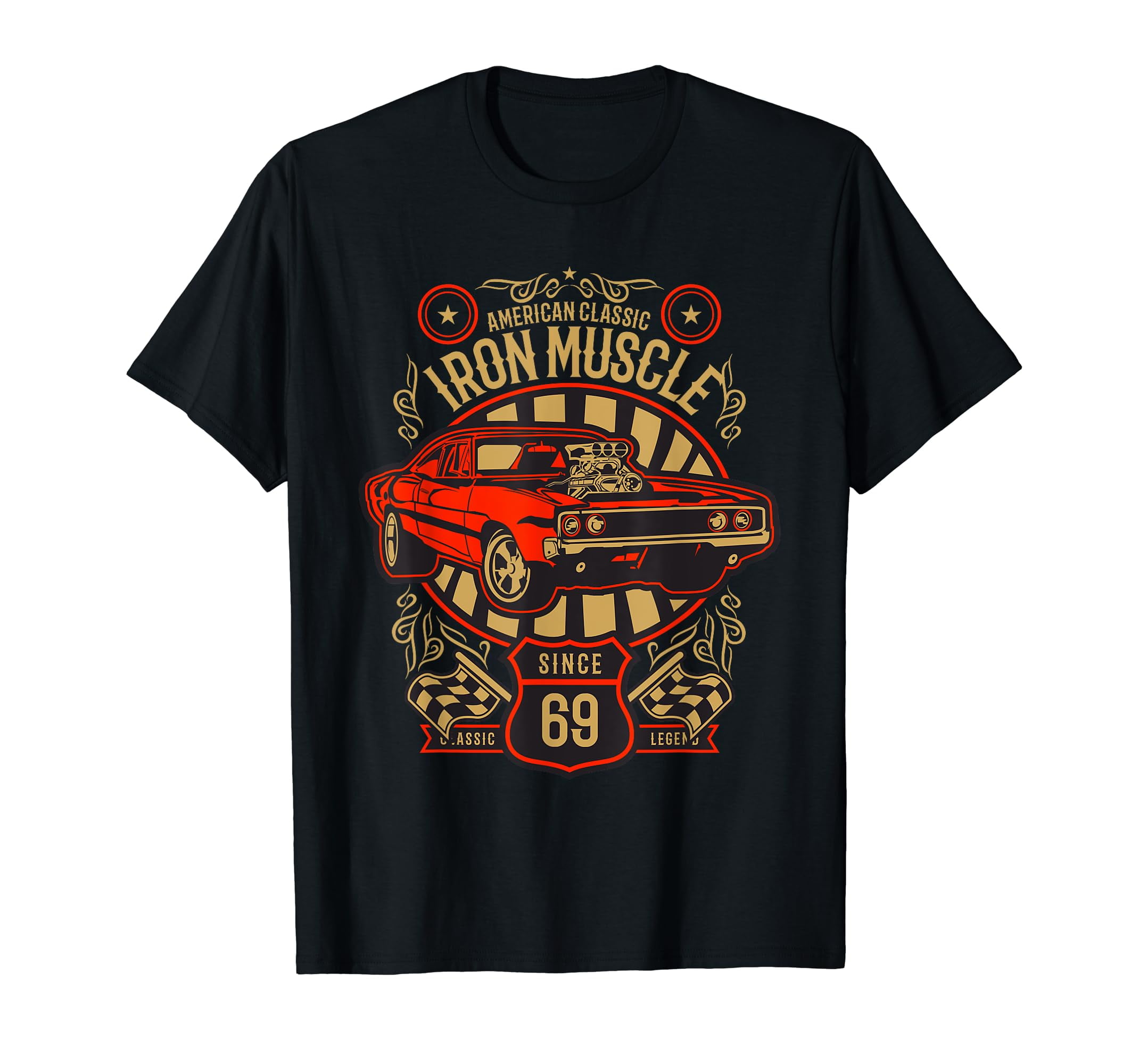 American Classic Iron Muscle Hotrod Muscle Car Rockabilly T-Shirt ...