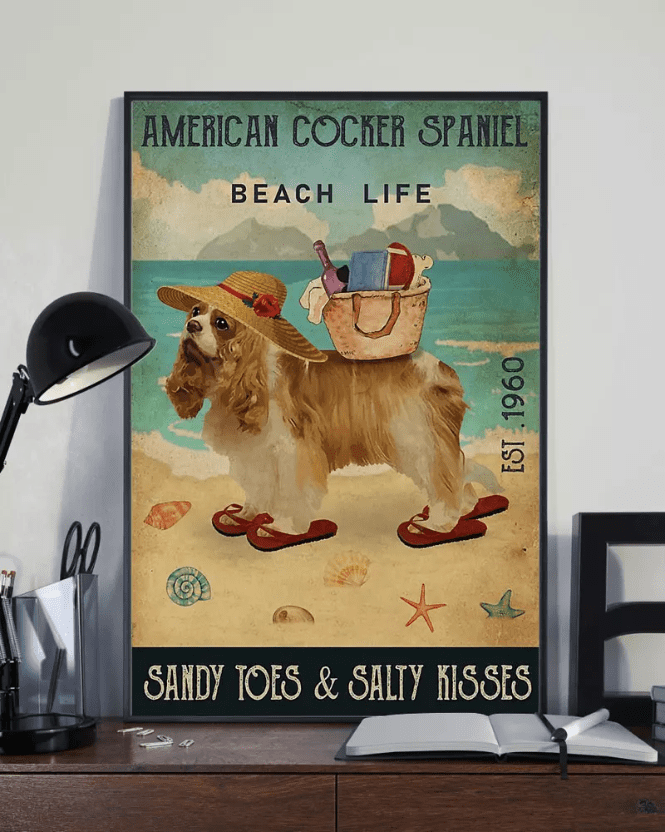 American Cocker Spaniel Beach Life Sandy Toes and Salty Kisses Dog ...