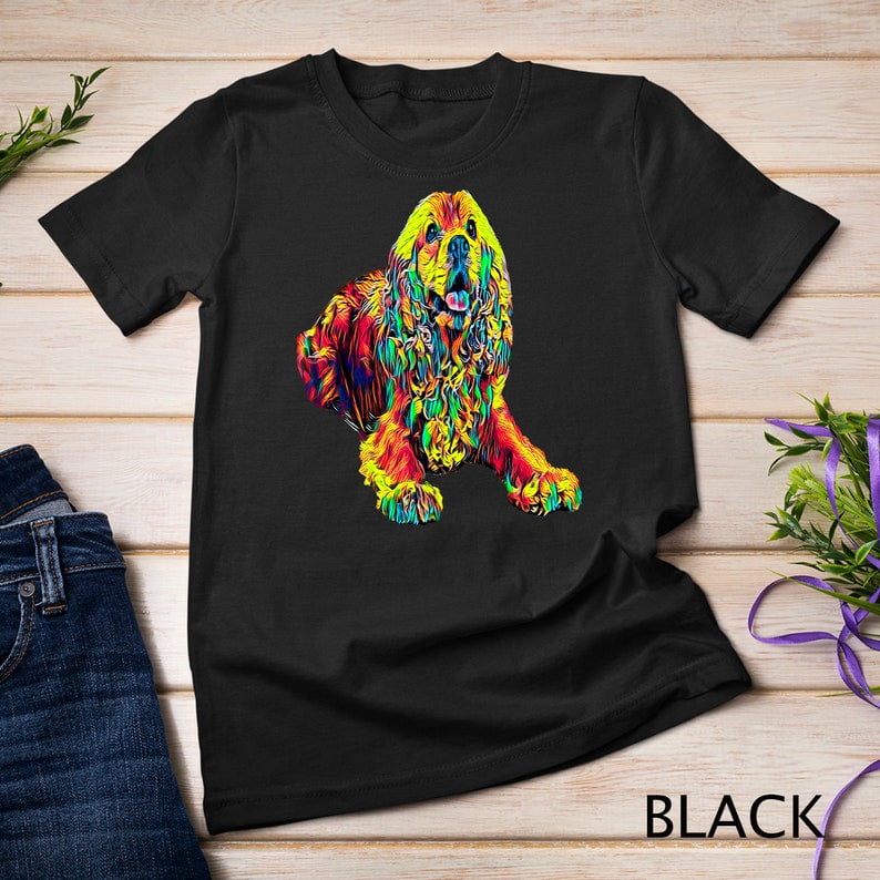 American Cocker Spaniel Dog Colorful Cocker Spaniel Lover T-Shirt ...