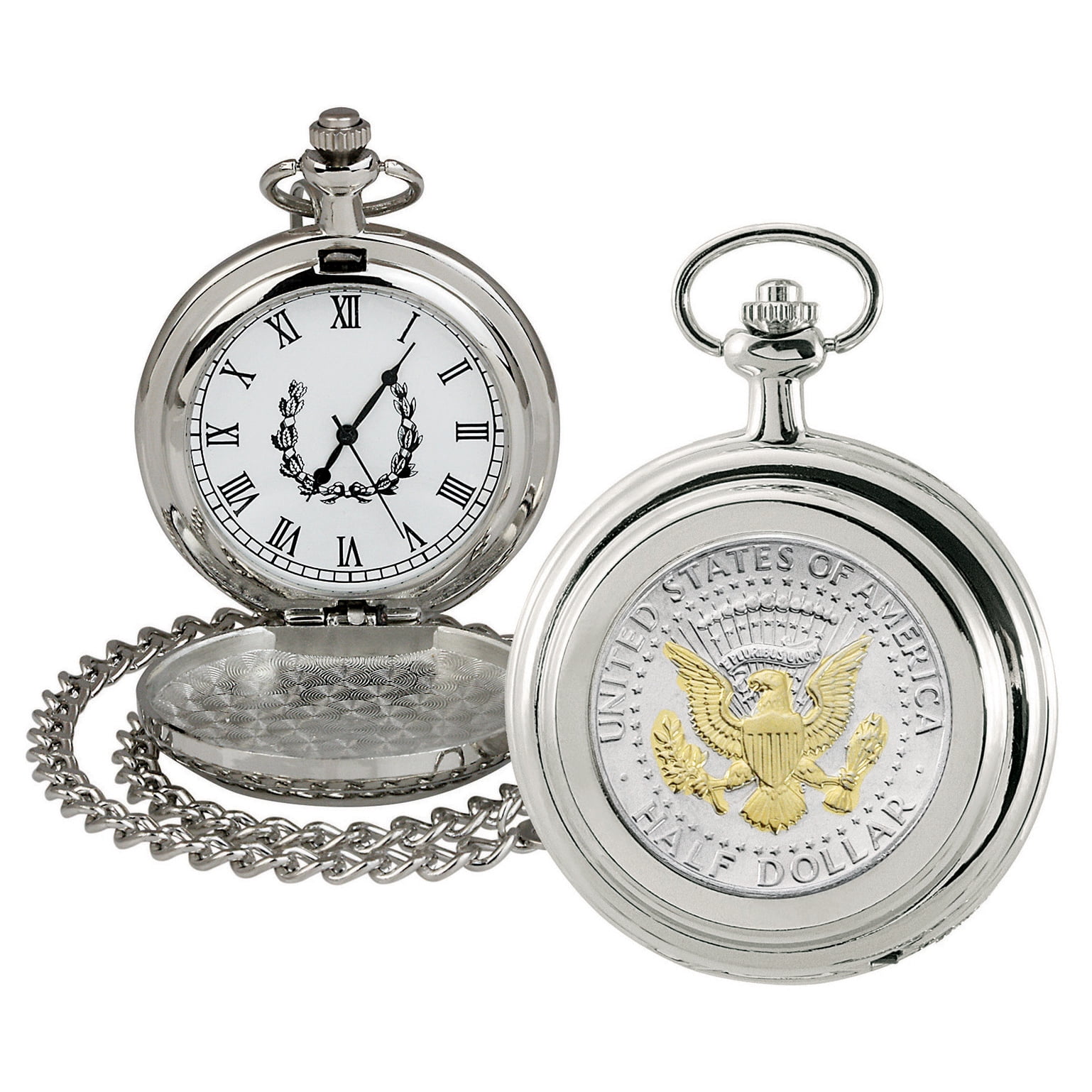 American Coin Treasures JFK Half Dollar Pocket Watch, Presidential Seal ...