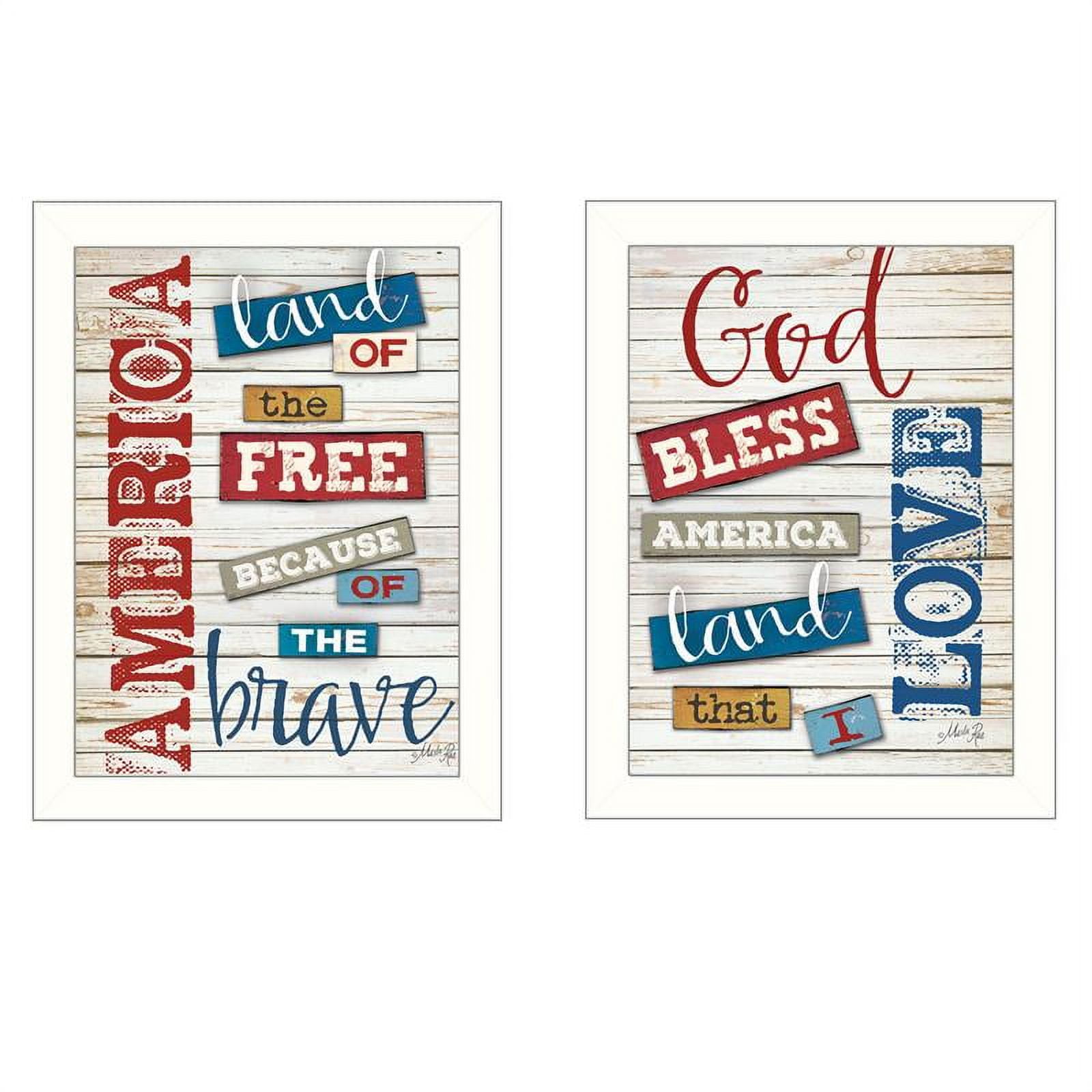 American Collection By Marla Rae Printed Wall Art Wood Multi-Color ...