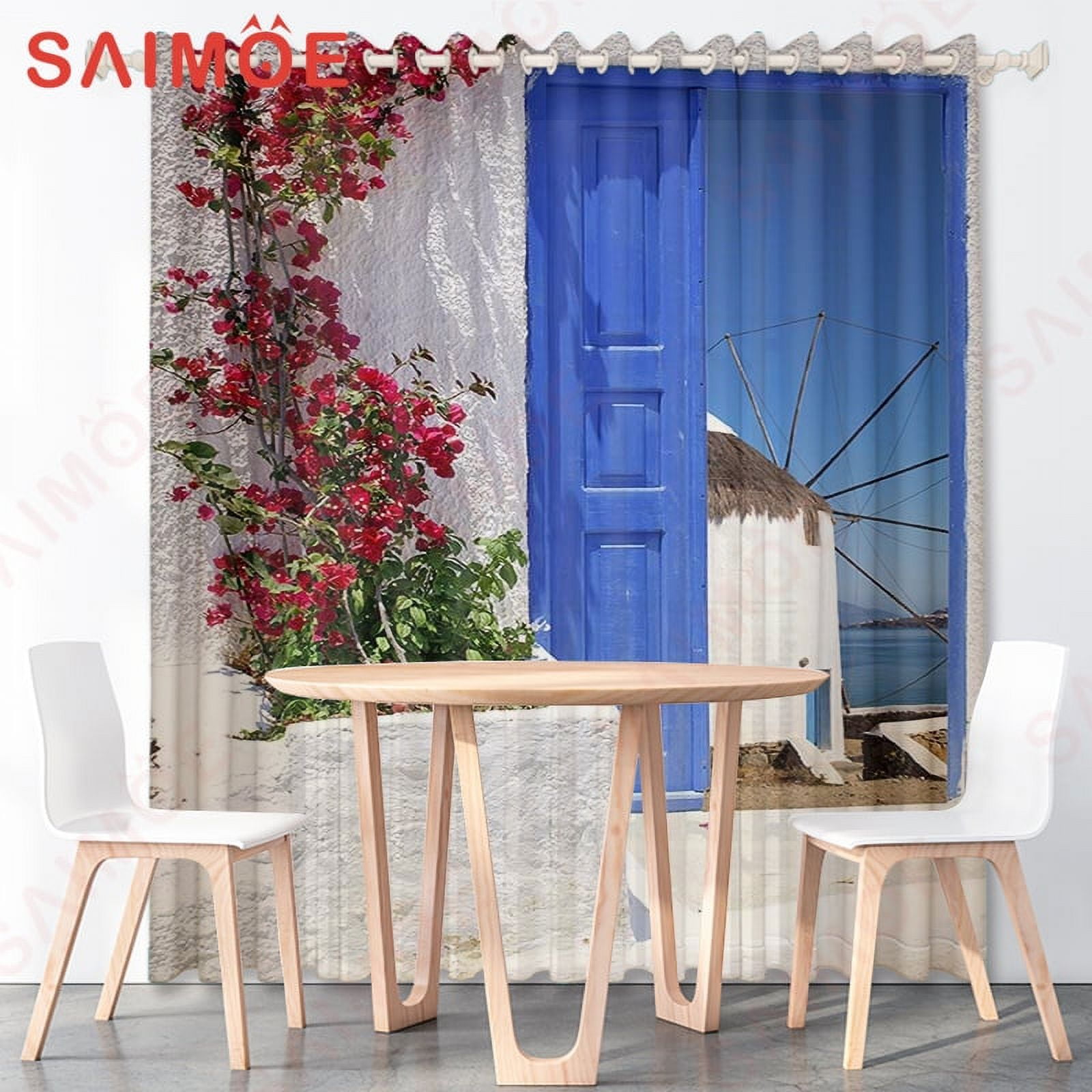 American Commercial Street Clock Tower Castle Scenery Curtains European ...