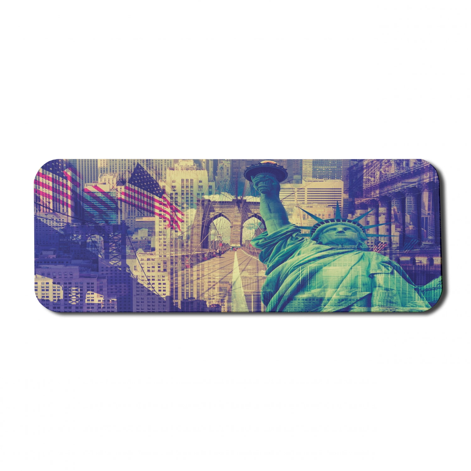 American Computer Mouse Pad, New York Landmarks Skyscrapers Brooklyn ...