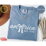 American Coquette Bow Tee Retro USA Independence Day Shirt - Walmart.com