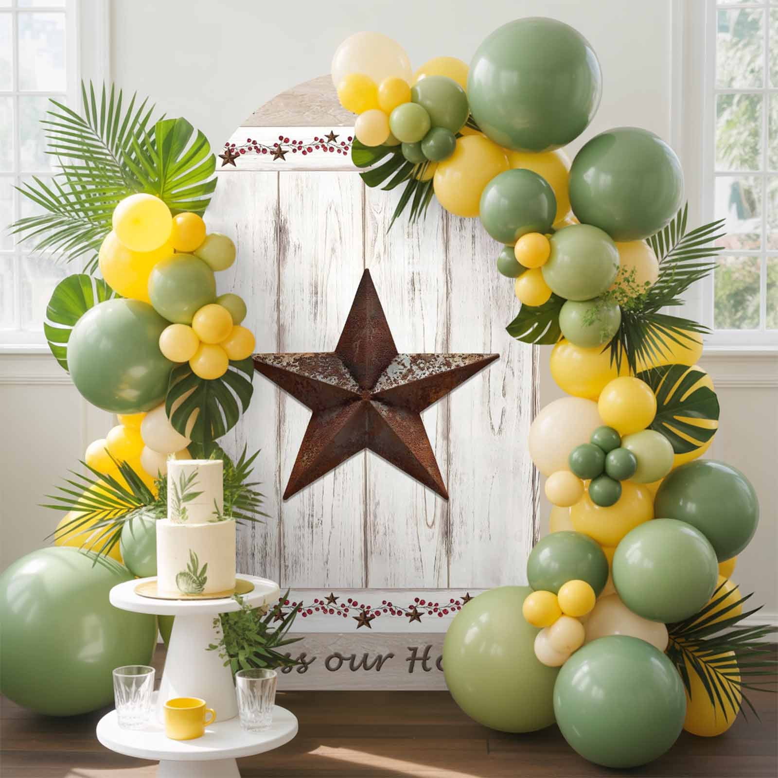 American Country Arch Backdrop Cover, 4FT, Star Khaki Wood Board Bless ...