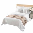 American Country Bed Runner Queen Size Rusty Star Berries Vine Wreath ...