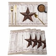 American Country Cotton Linen Placemats Set of 4, Star Berry Farmhouse ...