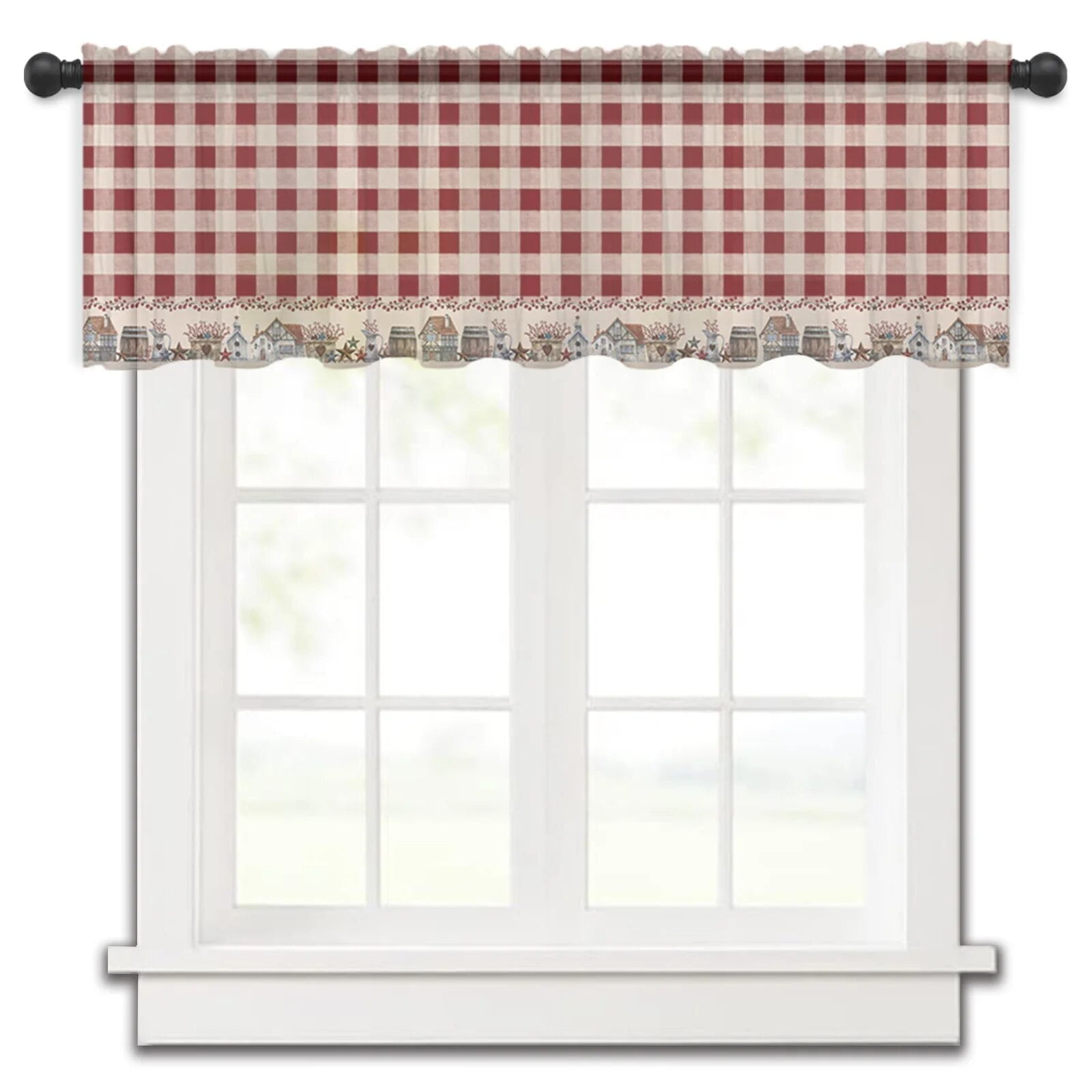 American Country Star Farm Kitchen Small Window Curtain Tulle Sheer ...