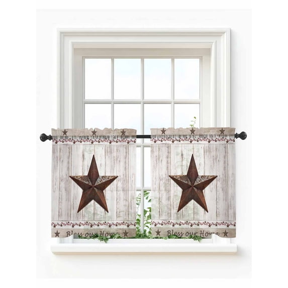 American Country Tier Curtains 24 Inch Length,Sheer Curtains for ...