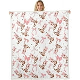 American Cowgirl Blue Throw Blanket,Princess Red Blue Bowknots Starry ...
