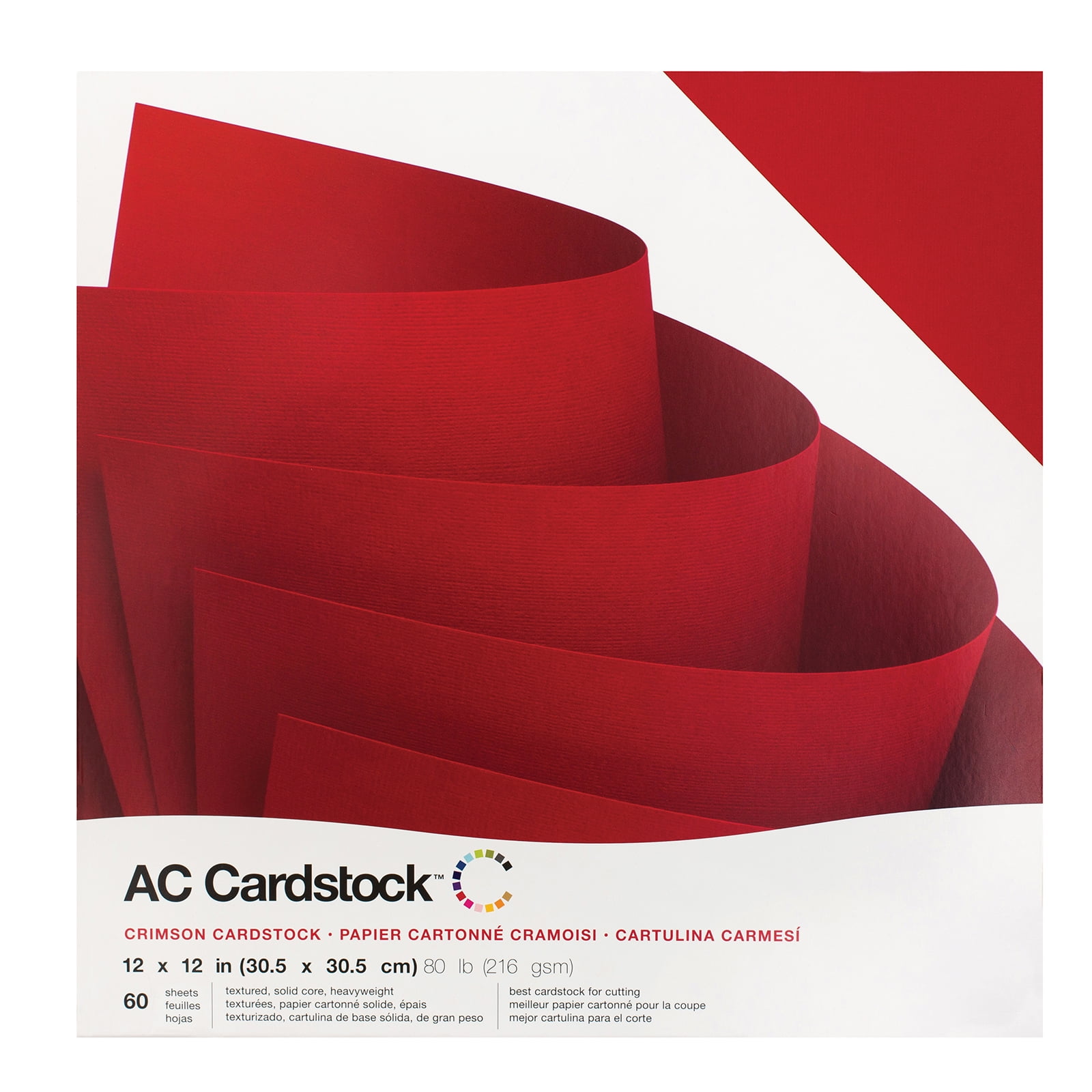 American Crafts 12" x 12" Crimson Textured Cardstock Pack - Cardmaking ...
