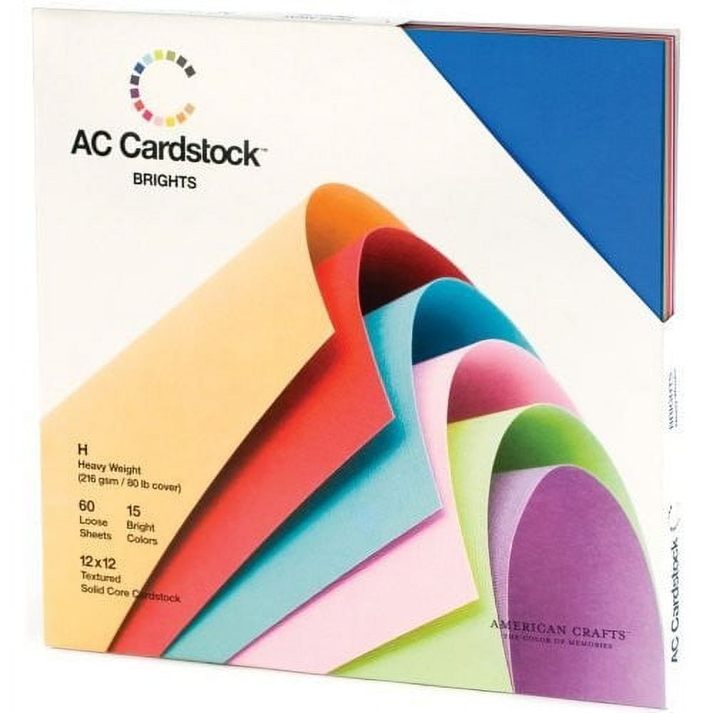 American Crafts 12x12 Cardstock Pack: Brights, 60 Sheets - Walmart.com