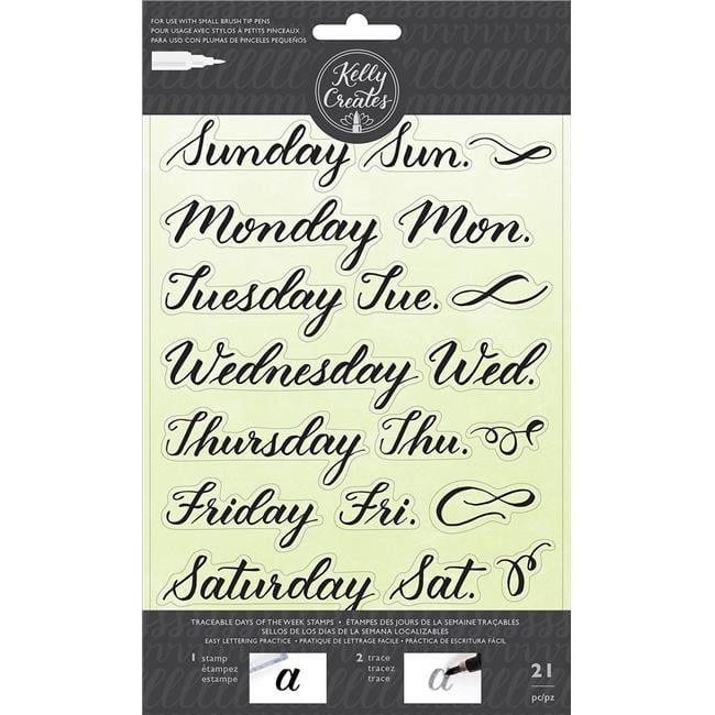 Kelly Creates Acrylic Traceable Stamps-Days Of The Week - Walmart.com