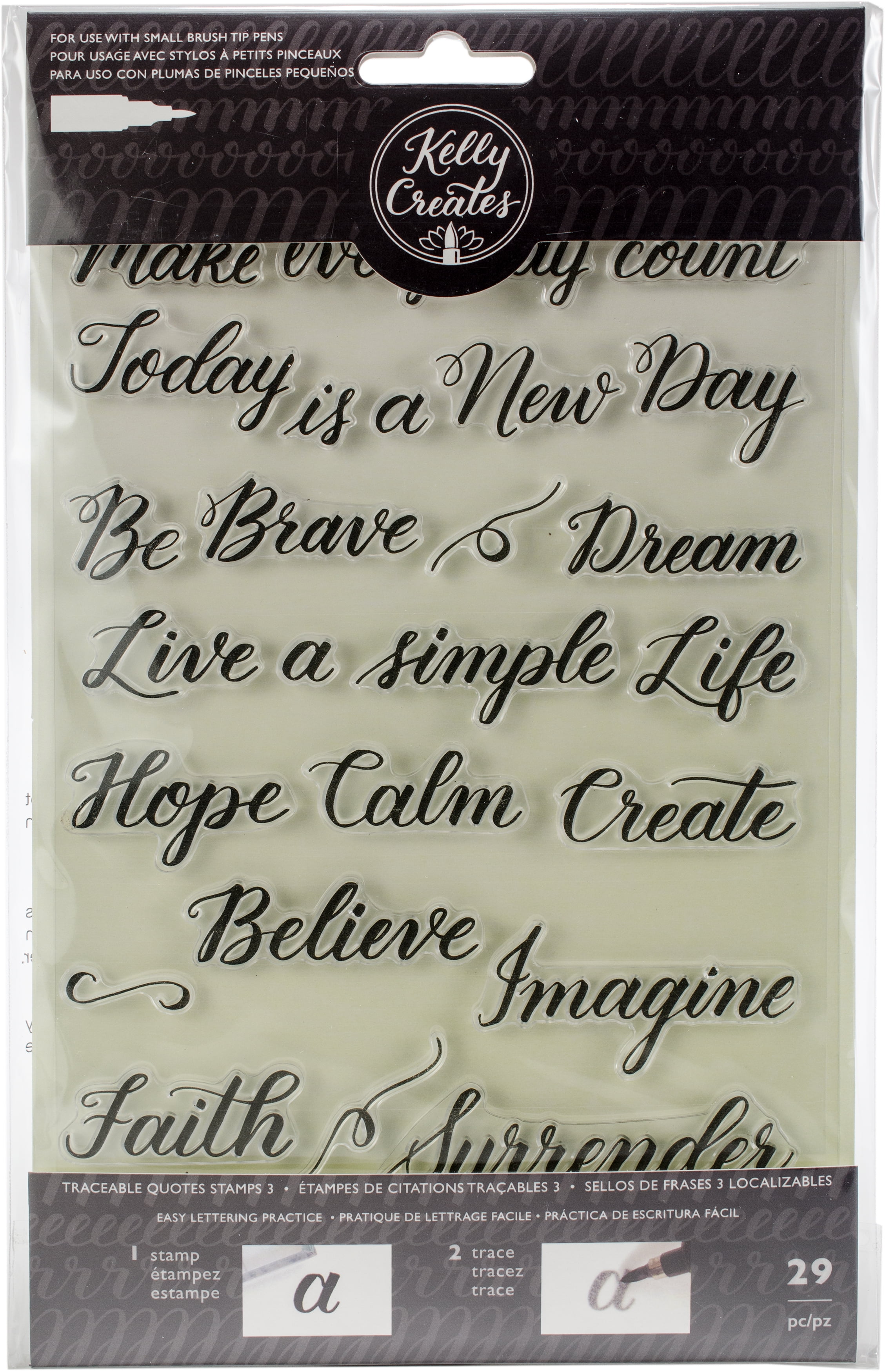 American Crafts 346414 Kelly Creates Traceable Quotes 3 Clear Acrylic ...