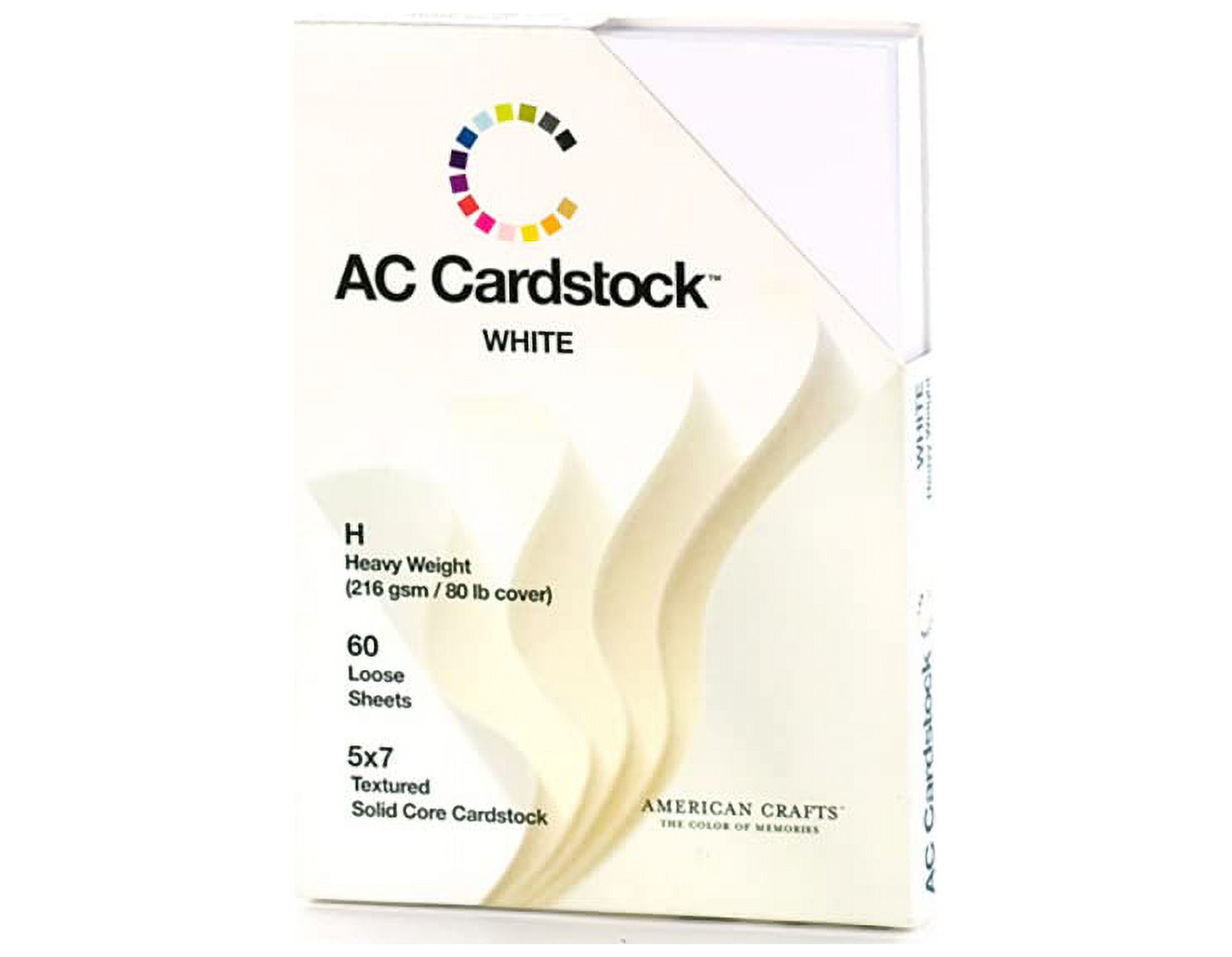 American Crafts 5 x STF9 7-inch White AC Cardstock Pack by | Includes ...