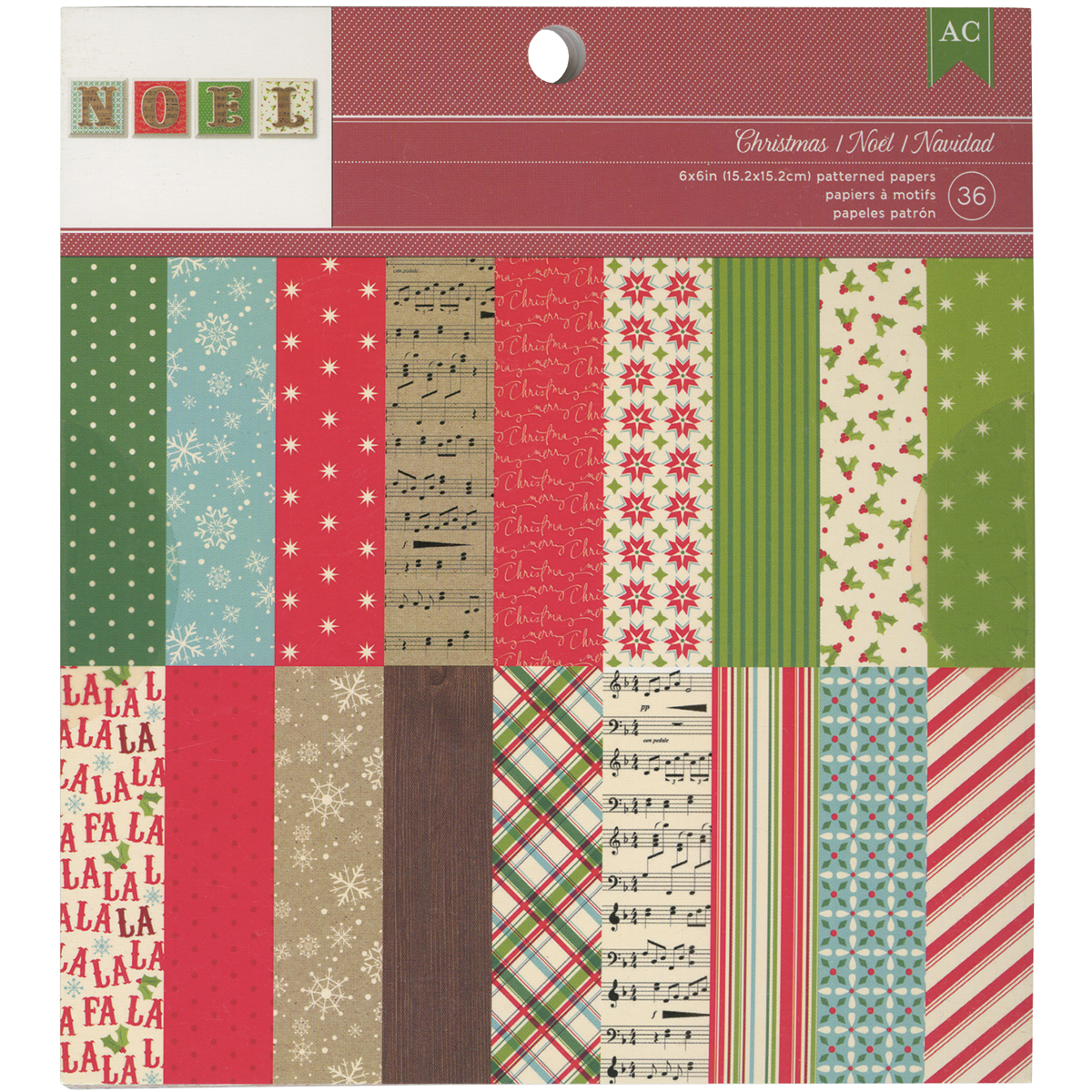 American Crafts 97198 American Crafts Paper Pad 6x6 36/Pkg -Christmas ...