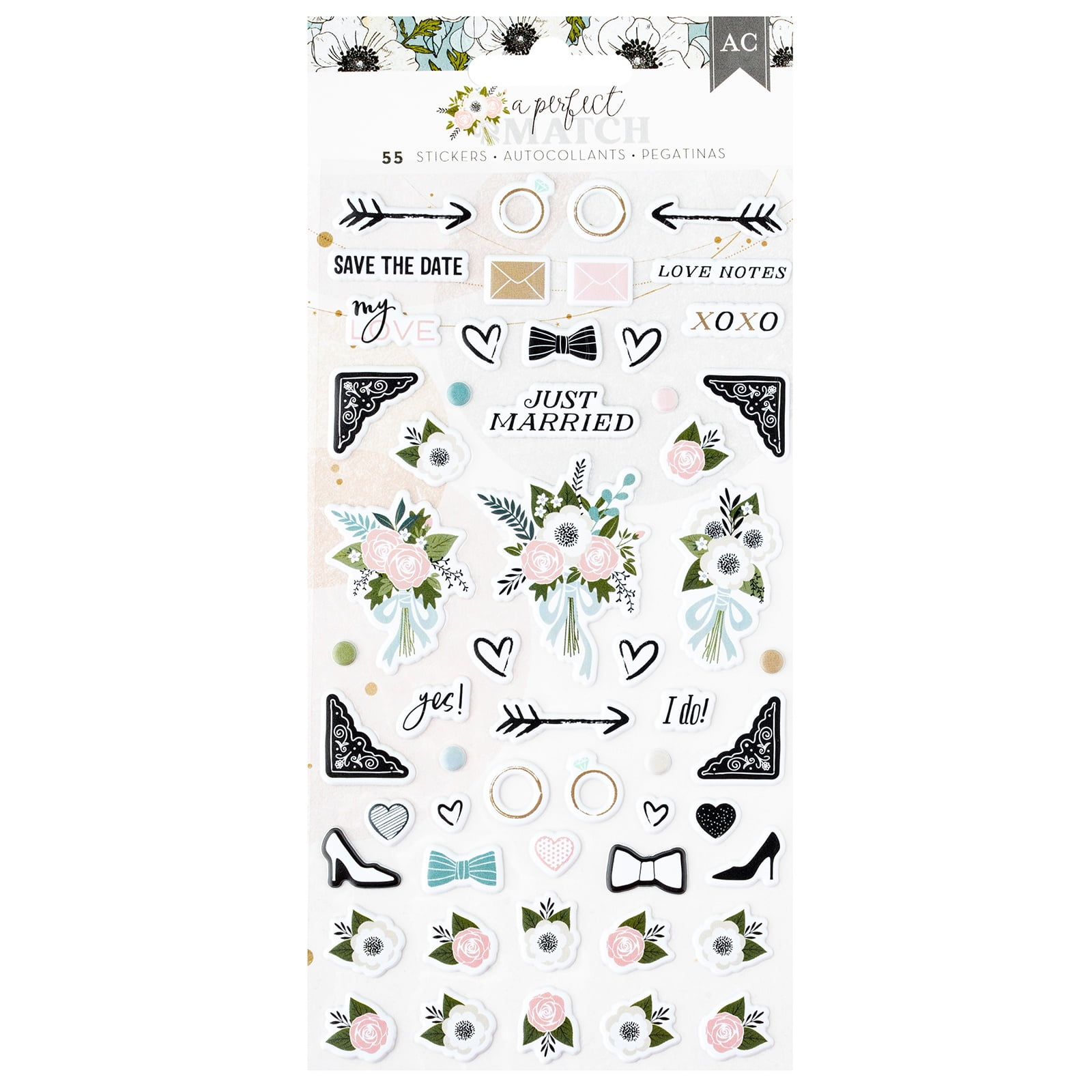 American Crafts A Perfect Match Puffy Stickers 55/Pkg-Icons - Walmart.com