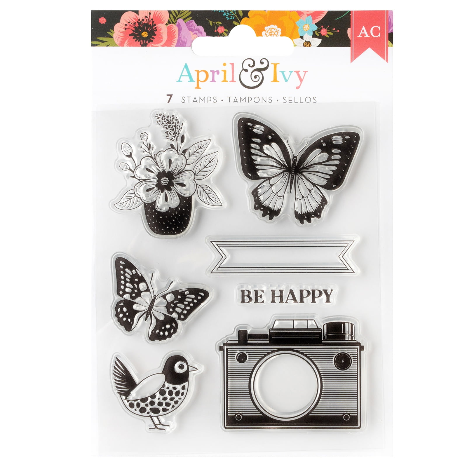 American Crafts April And Ivy Acrylic Stamp Set-7/Pkg - Walmart.com
