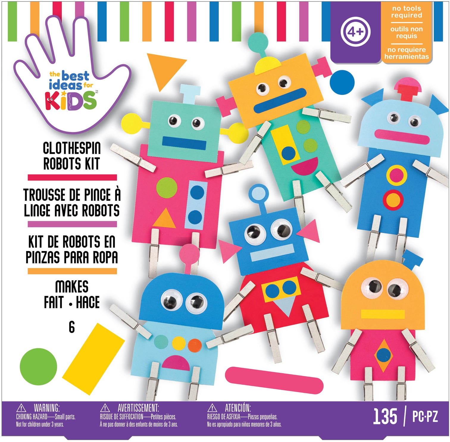 American Crafts Best Ideas For Kids Craft Kit-Clothespin Robots ...