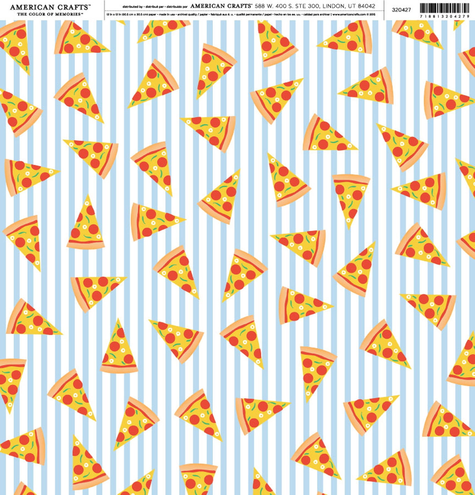 American Crafts Brands Food Cardstock 12"X12"-On A Whim-Pizz Party ...