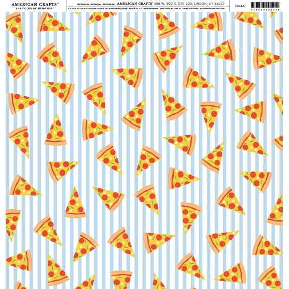 American Crafts Brands Food Cardstock 12"X12"-On A Whim-Pizz Party ...