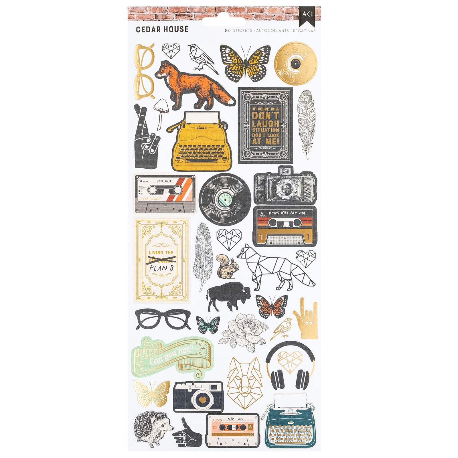 American Crafts Cedar House Cardstock Stickers 6"X12" 84/Pkg-Icons ...