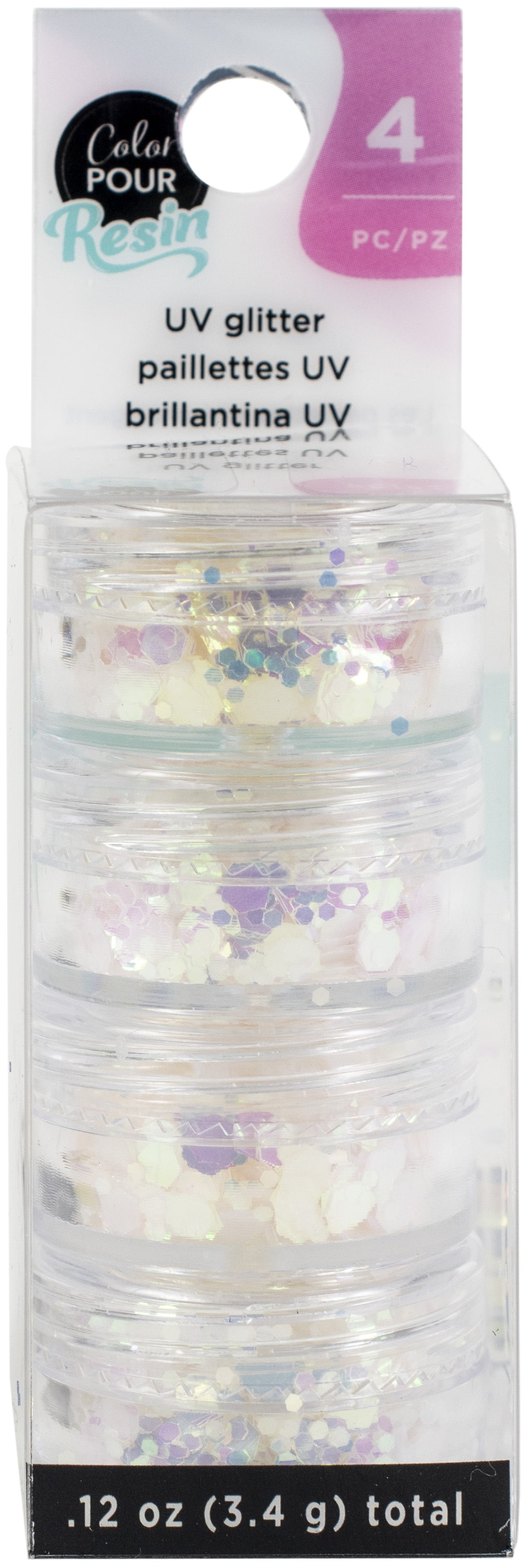 American Crafts Color Pour Mix-Ins 4/Pkg-Uv Glitter - Walmart.com