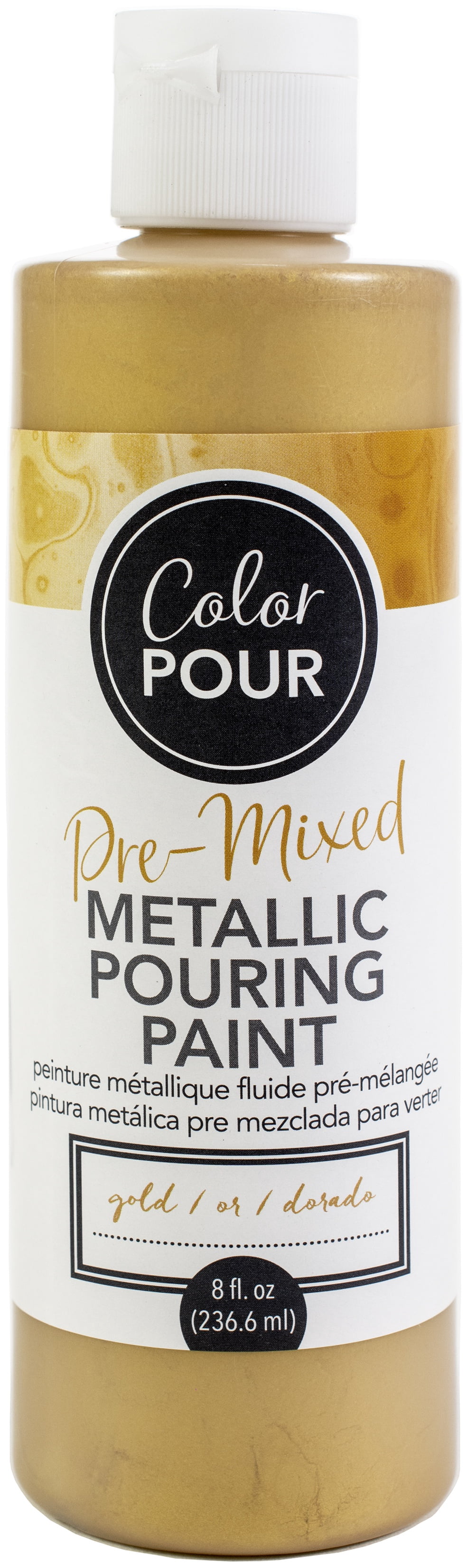 American Crafts Color Pour Pre-Mixed Metallic Paint 8oz-Gold - Walmart.com