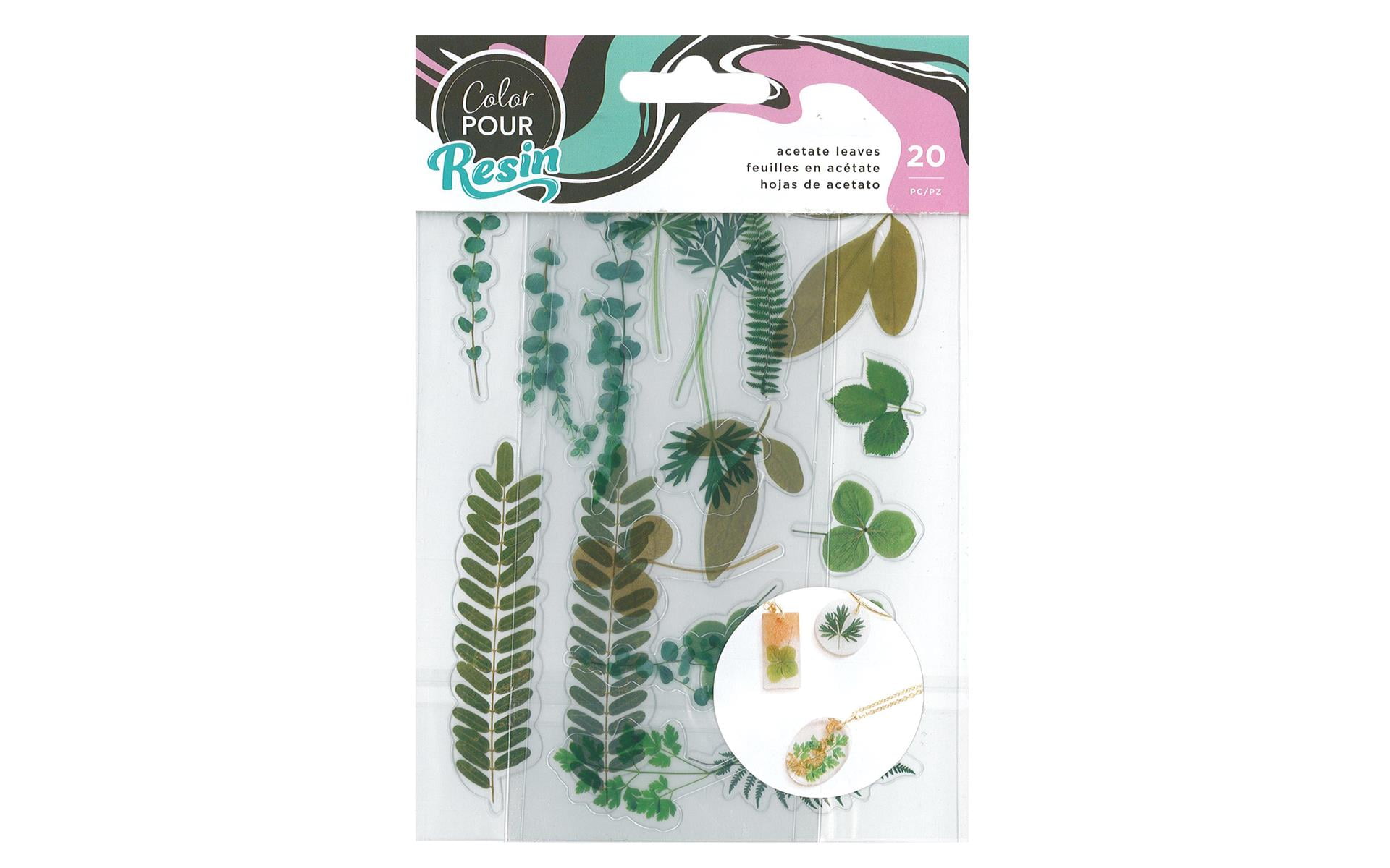 American Crafts Color Pour Resin Mix Ins 20/Pkg-Acetate Leaves ...