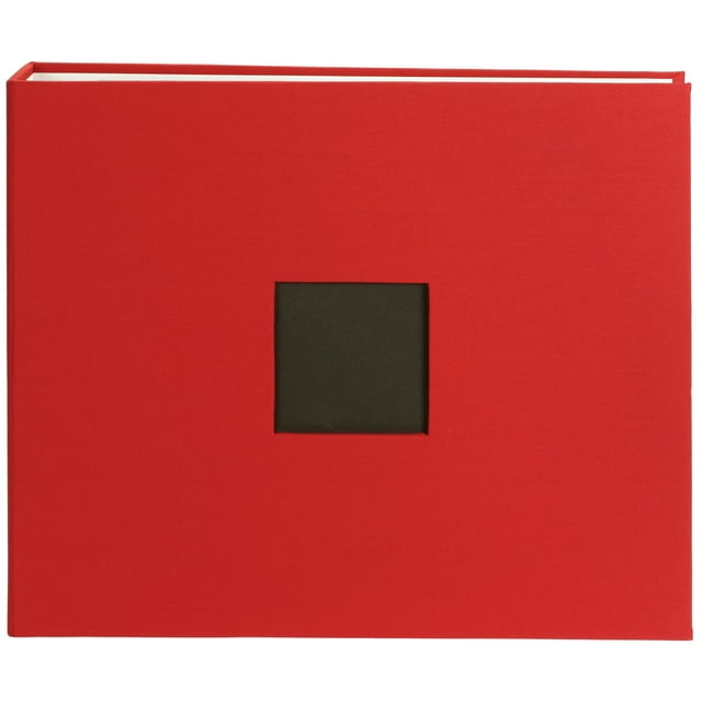American Crafts D-Ring Cloth Album W/Window 12"X12" Cardinal - Walmart.com