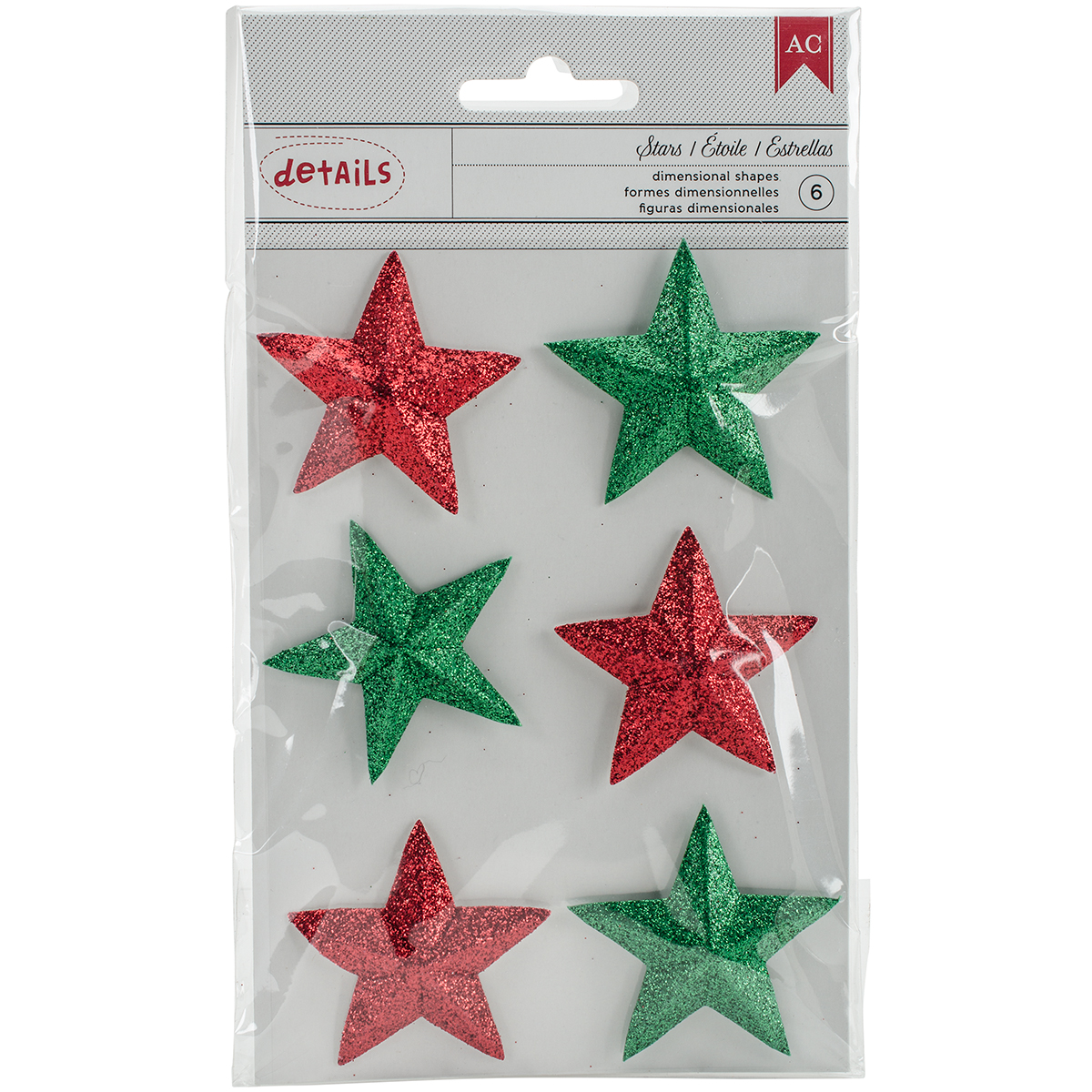American Crafts Deck The Halls Collection Christmas 3 Dimensional Stars ...