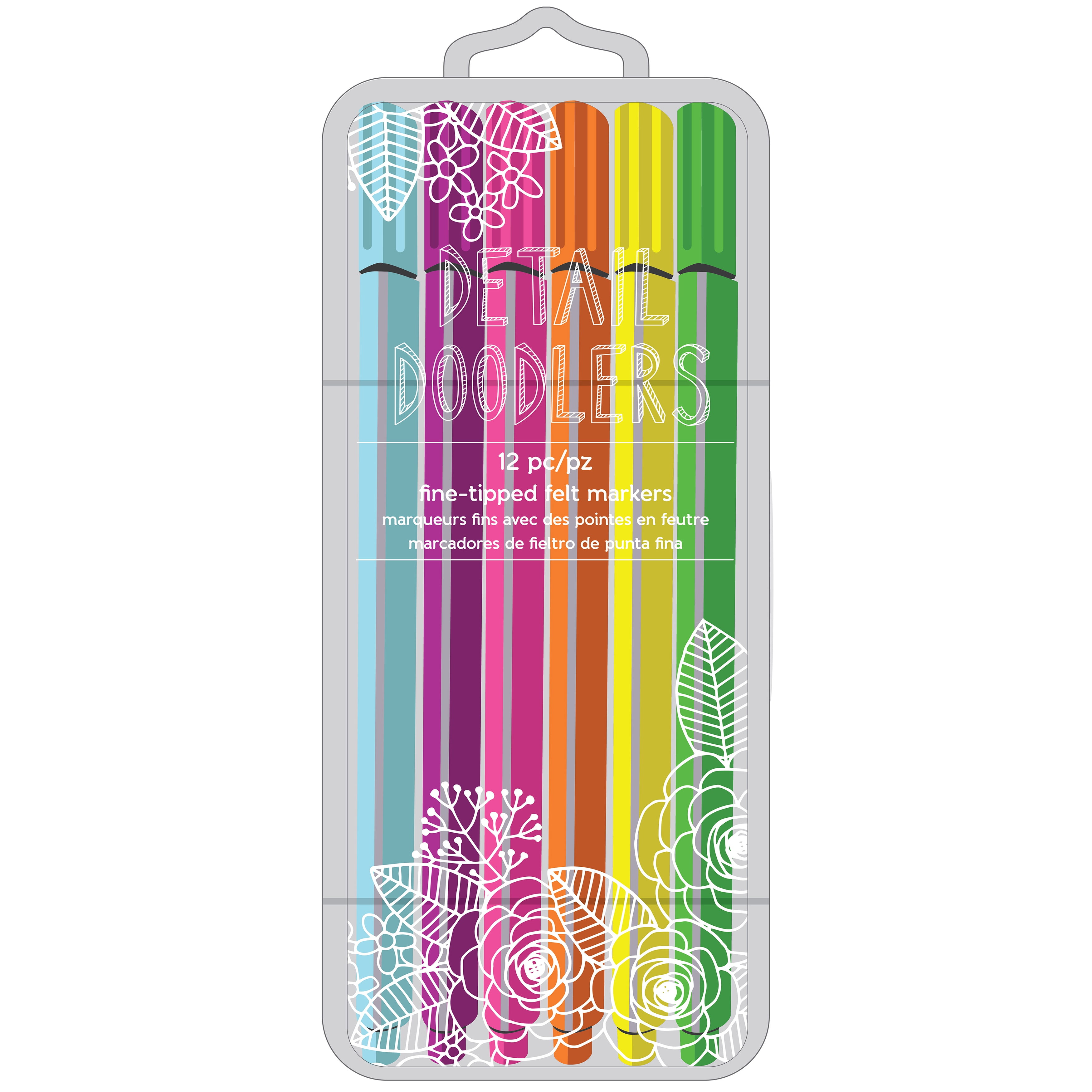 American Crafts Detail Doodlers Fine Felt Tip 12/Pkg-Brights - Walmart ...