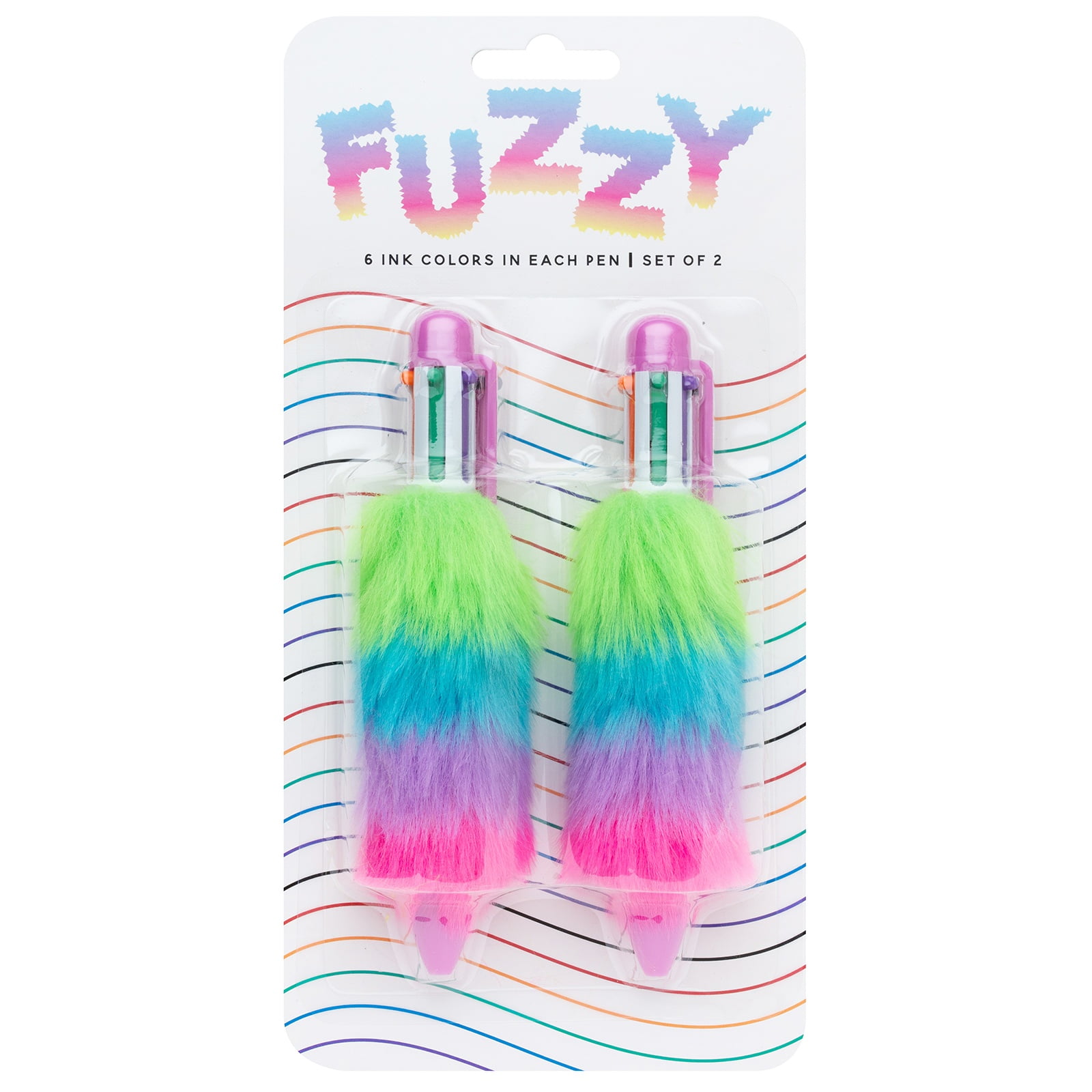 American Crafts Faux Fur Multi Click Pens 2/Pkg-6 Ink Colors - Walmart.com