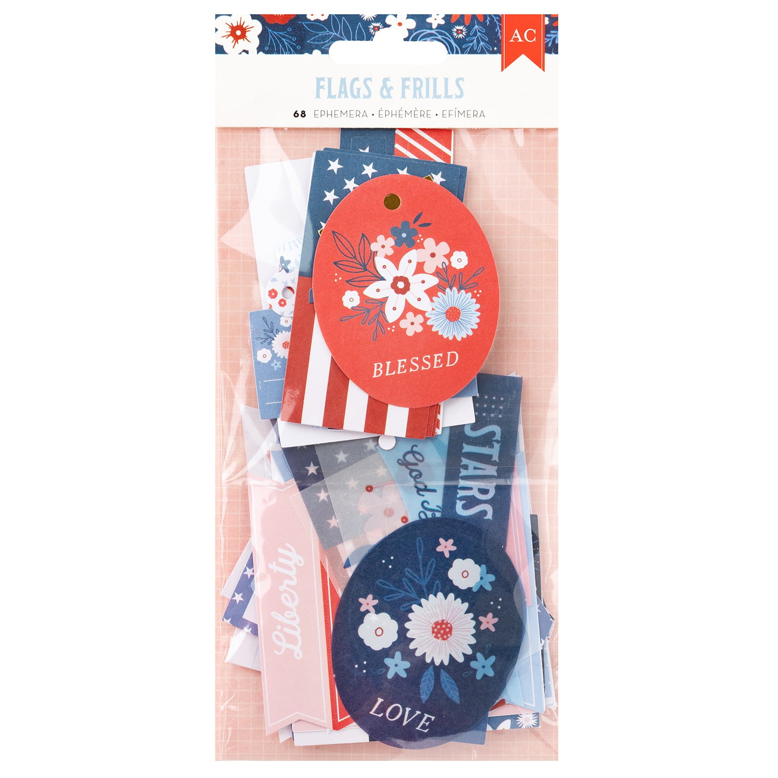 American Crafts Flags And Frills Ephemera Die-Cuts 68/Pkg-Gold Foil ...