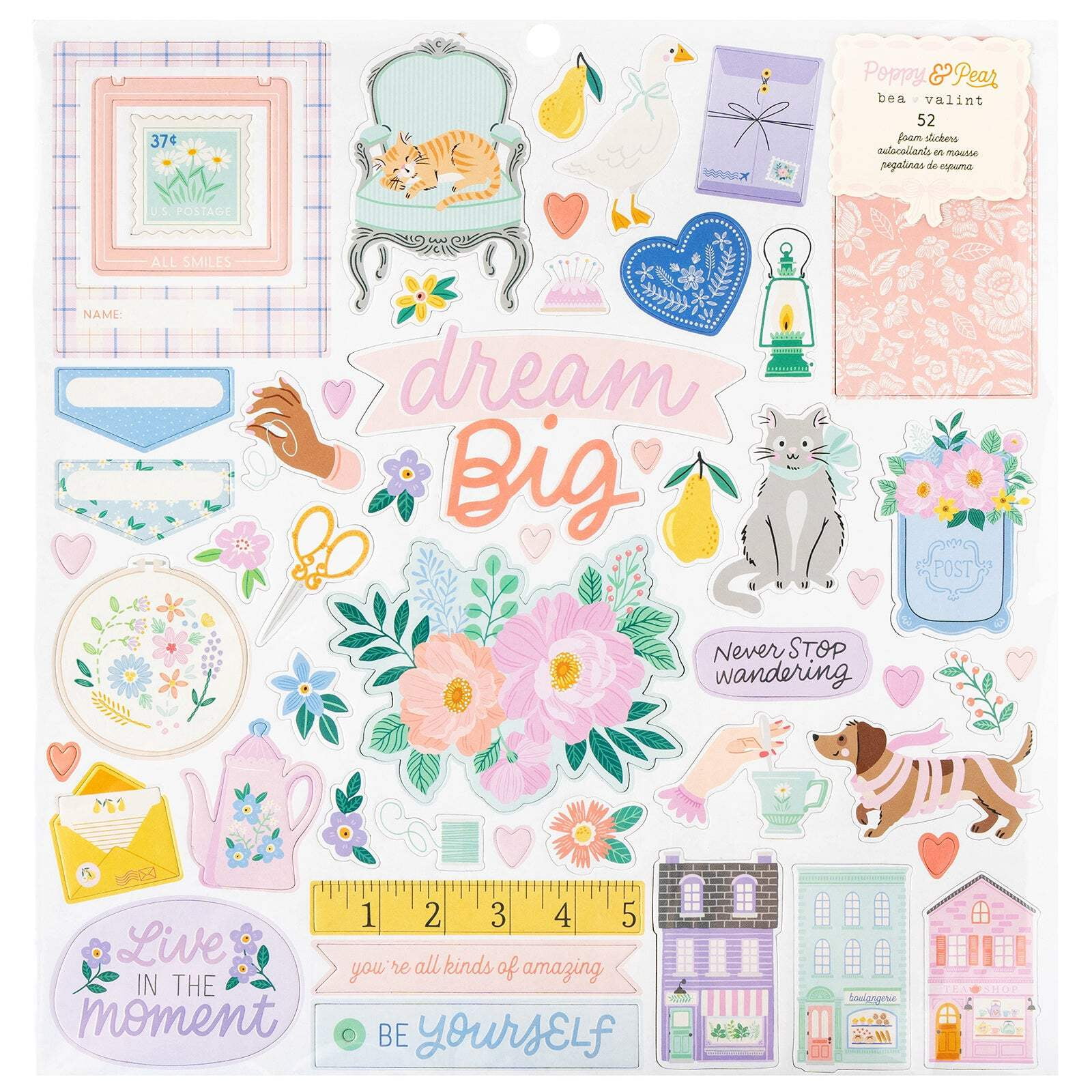 American Crafts Foam Stickers 12"X12" 120/Pkg-Poppy And Pear - Walmart.com