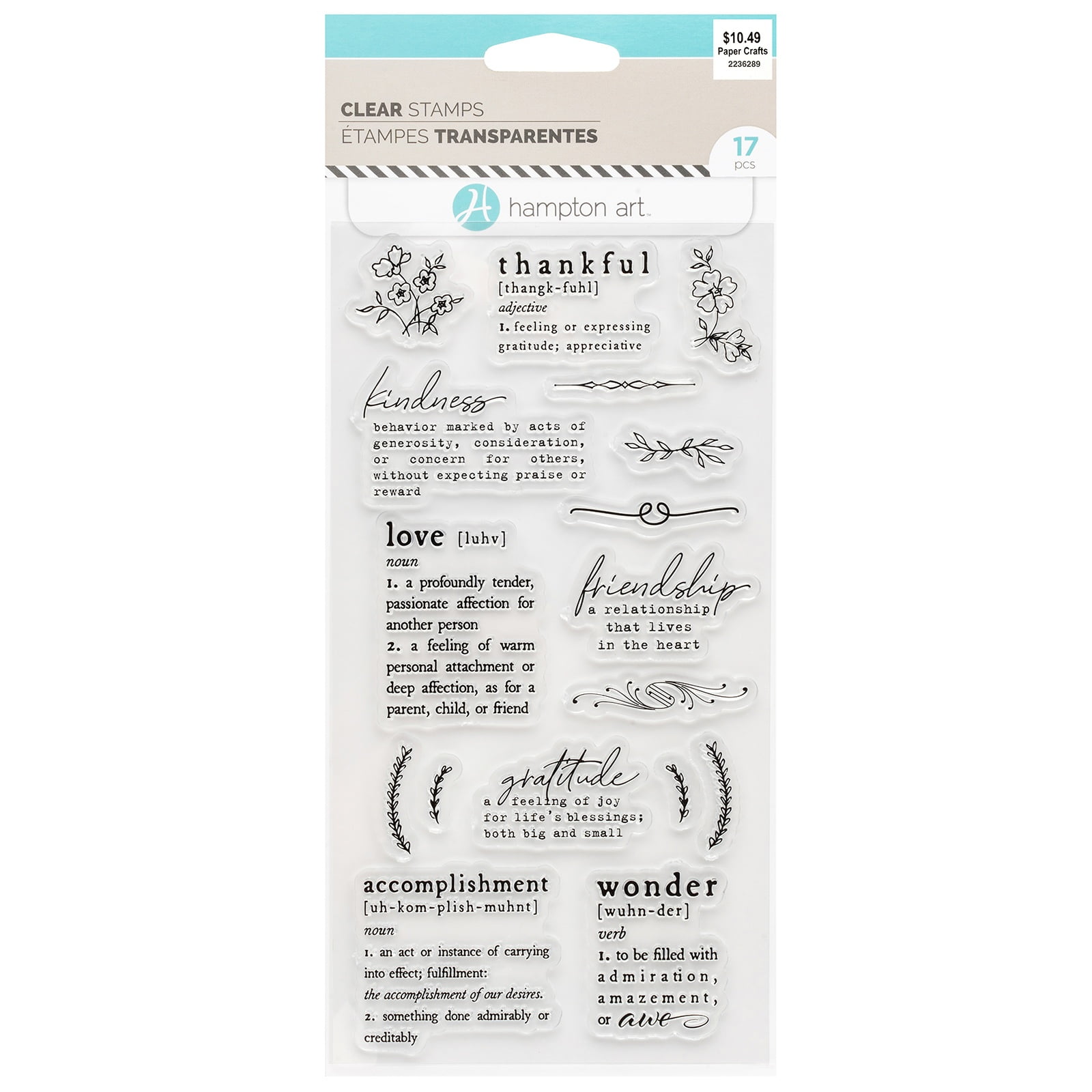 American Crafts Hampton Art Clear Stamps-Sentiment Definitions ...