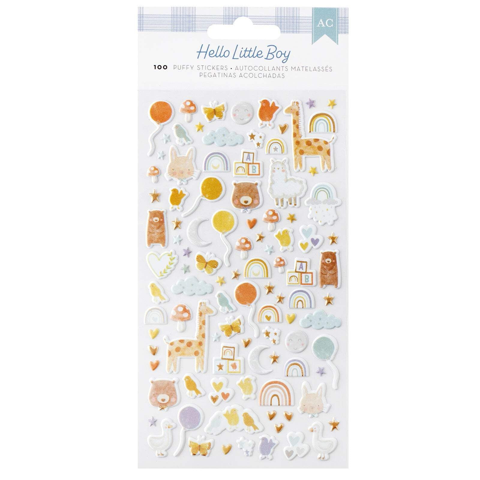 American Crafts Hello Little Boy Puffy Stickers 100/Pkg-Icons - Walmart.com