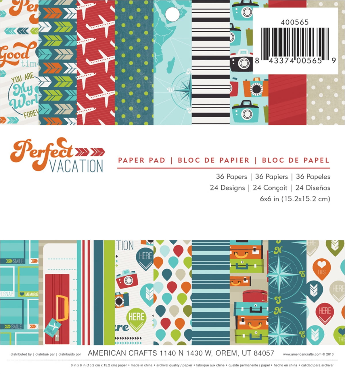 American Crafts Imaginisce Perfect Vacation 6X6 Paper Pad - Walmart.com