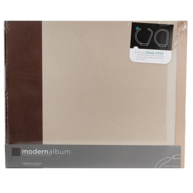 American Crafts Modern D-Ring Album 12''X12'', Brown, Scrapbook Photo ...