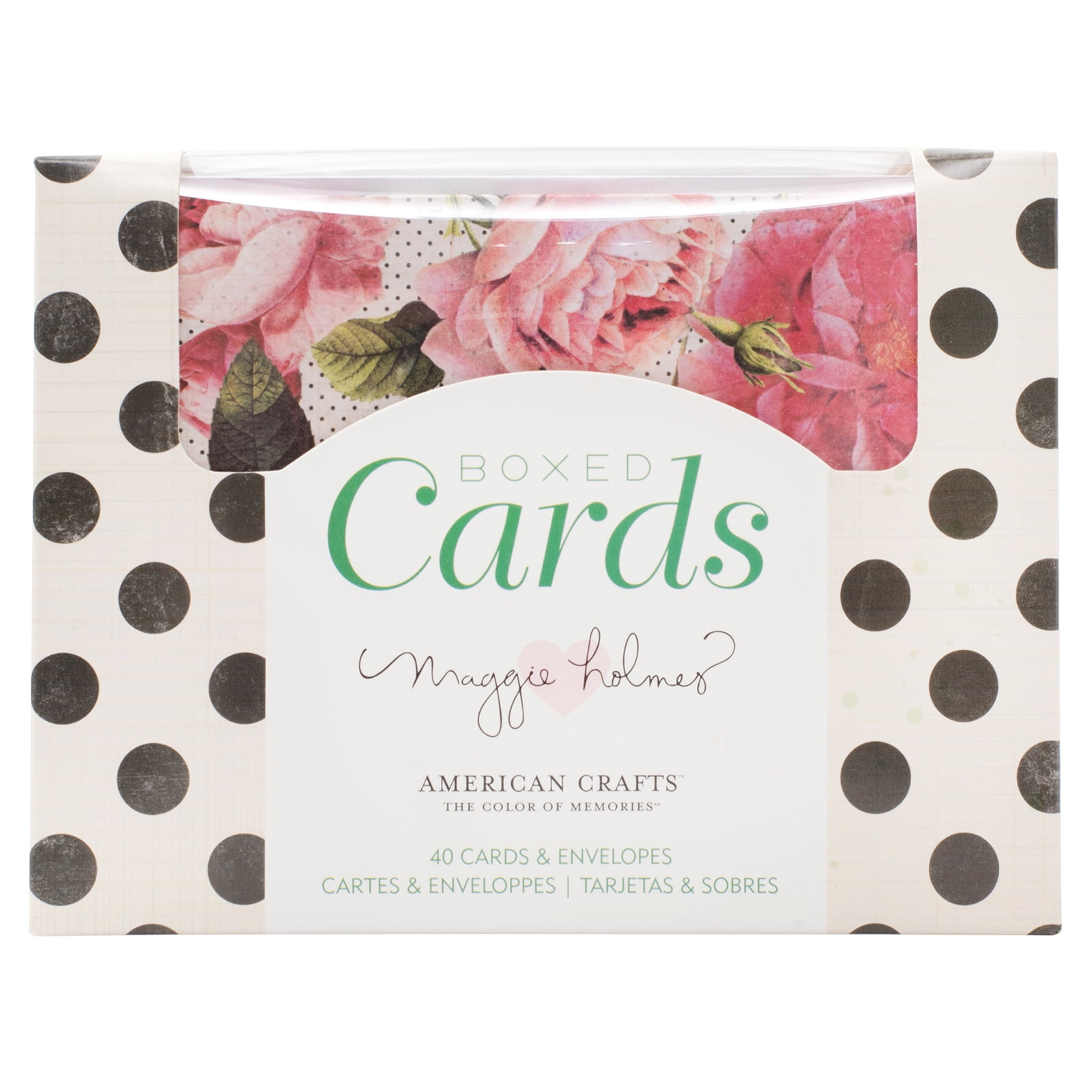 American Crafts Multicolor Cardstock Boxed Cards, 40 Cards & Envelopes ...