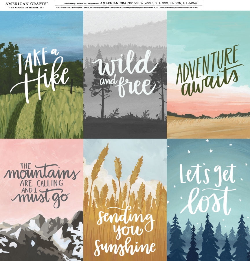American Crafts Vacation Single-Sided Cardstock 12"X12"-Wise Words ...