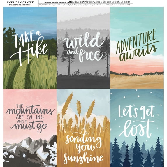 American Crafts Vacation Single-Sided Cardstock 12"X12"-Wise Words ...
