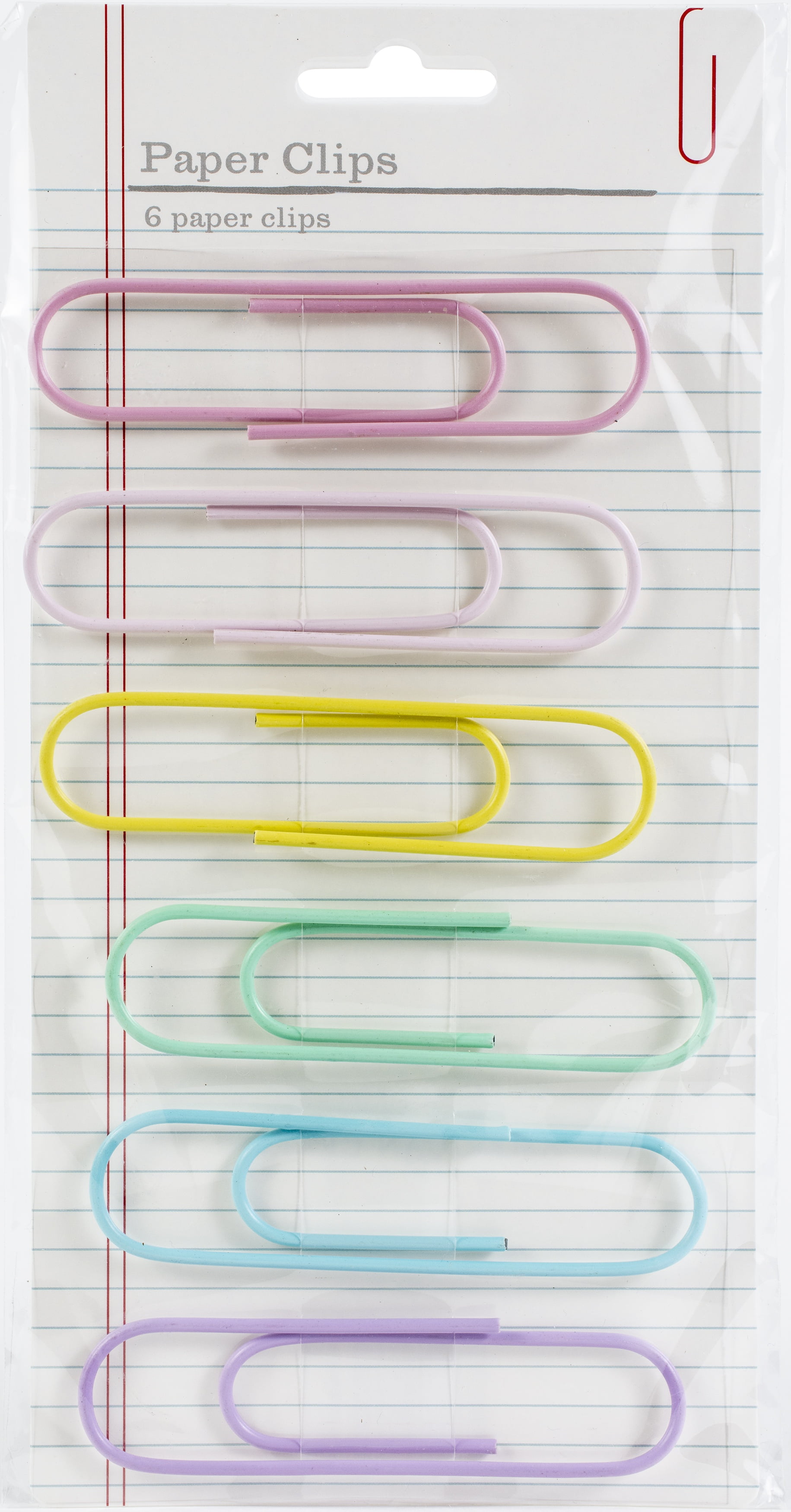 American Crafts Giant Paper Clips 6/Pkg-Pastel - Walmart.com