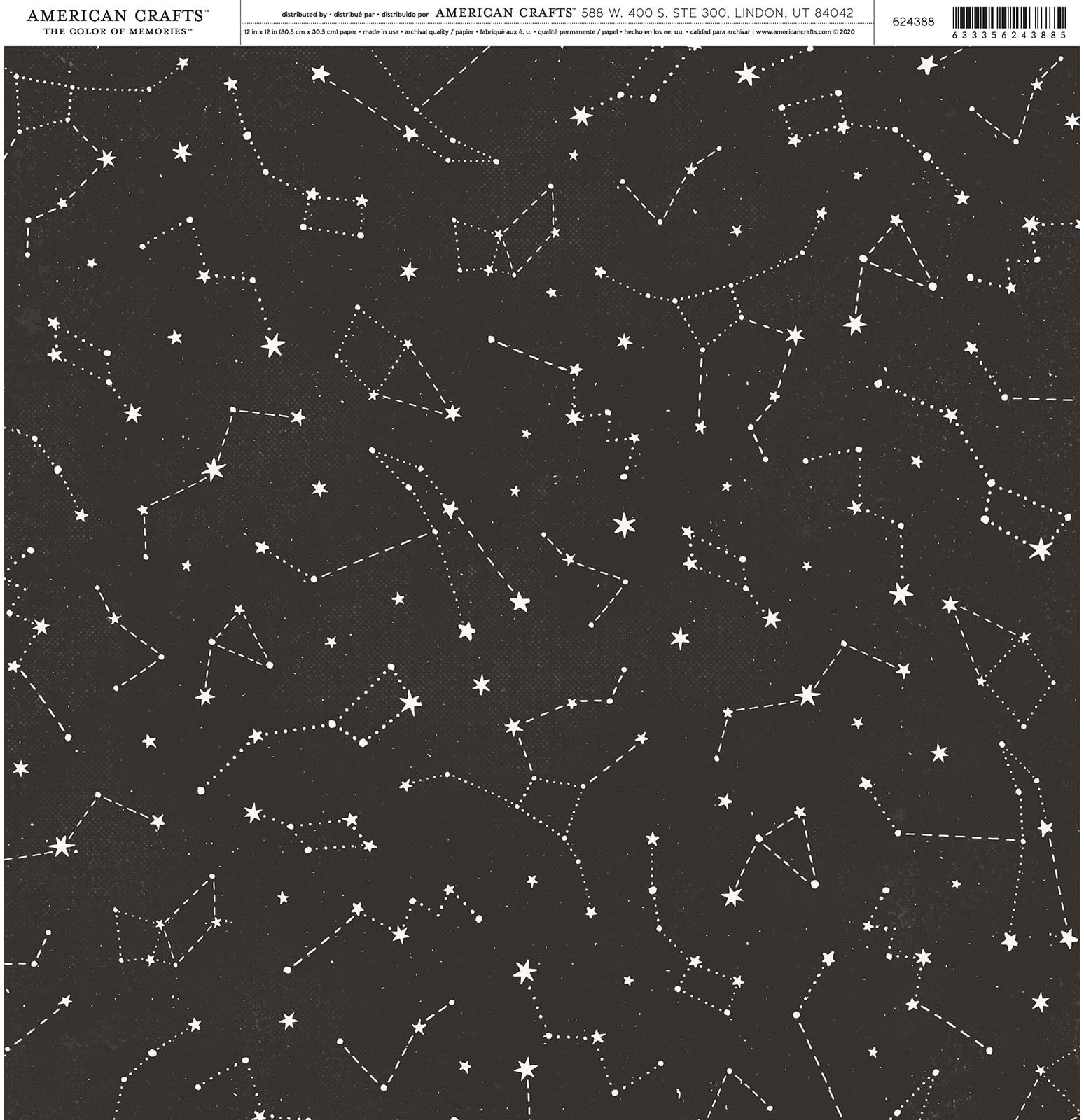 American Crafts Patterned Single-Sided Cardstock 12"X12"-Celestial ...
