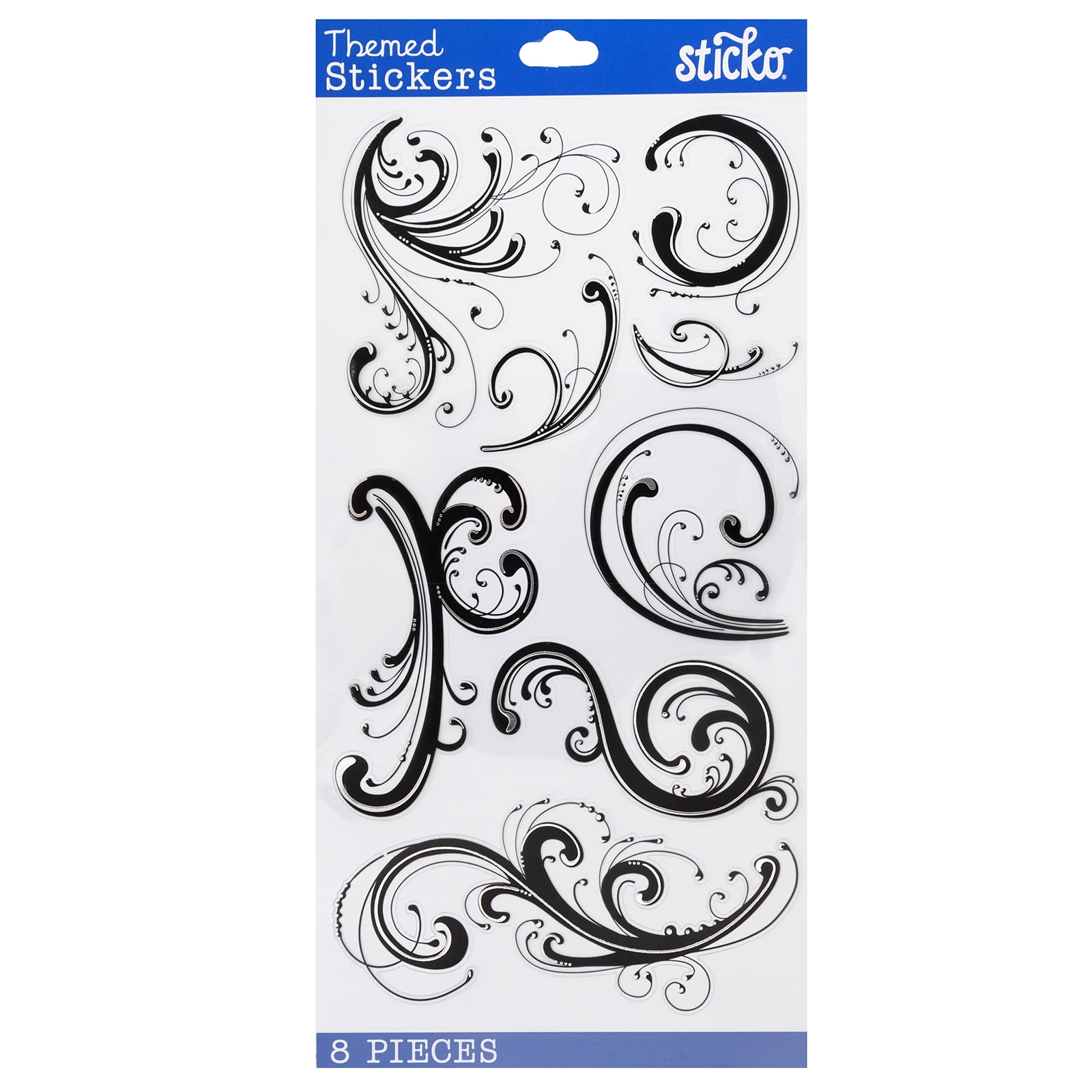 American Crafts 8 Piece Solid Dainty Multicolor Classic Flourishes ...
