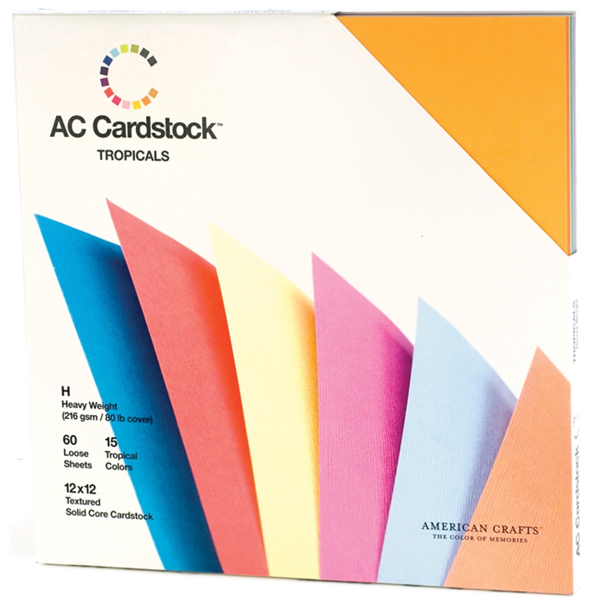 American Crafts Textured Cardstock Pack 12