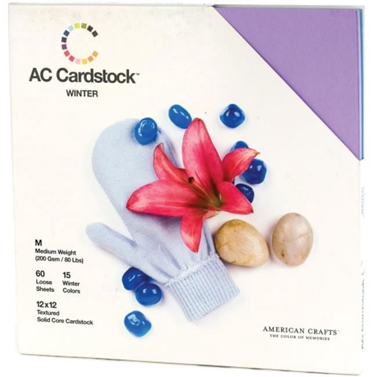 American Crafts Textured Cardstock Pack 12